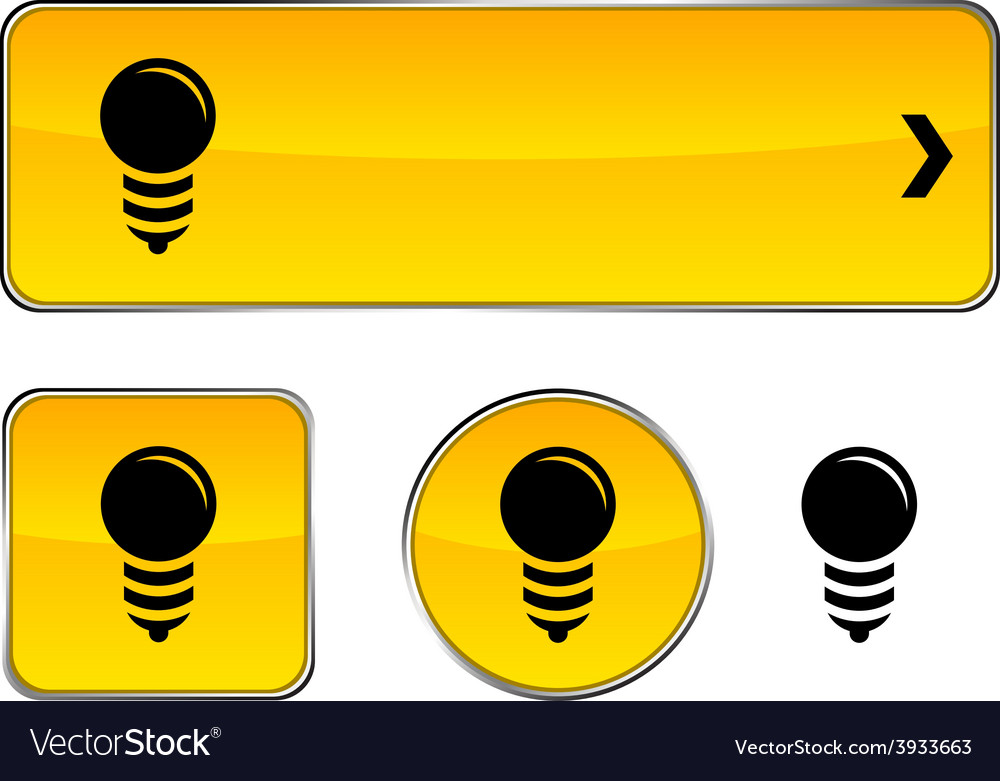 Bulb button set Royalty Free Vector Image - VectorStock