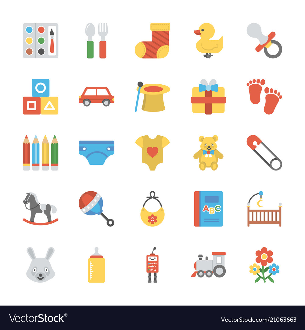 Children and kids icons set Royalty Free Vector Image