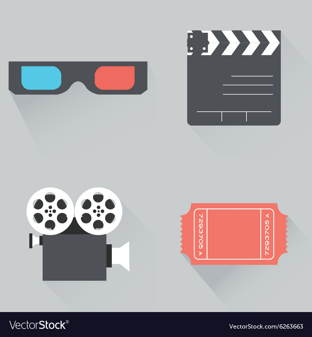 Cinema objects Royalty Free Vector Image - VectorStock