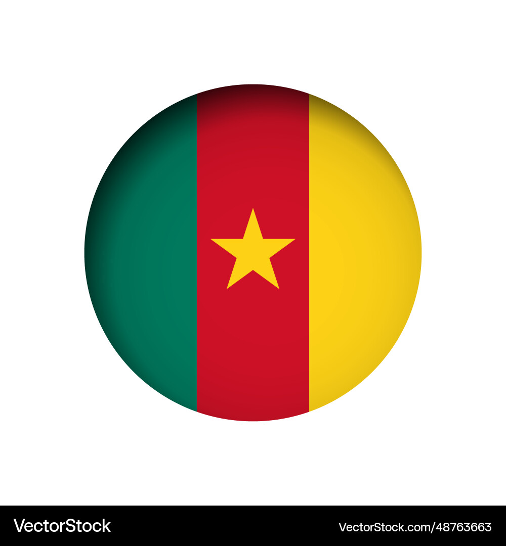 Circle flag of cameroon Royalty Free Vector Image