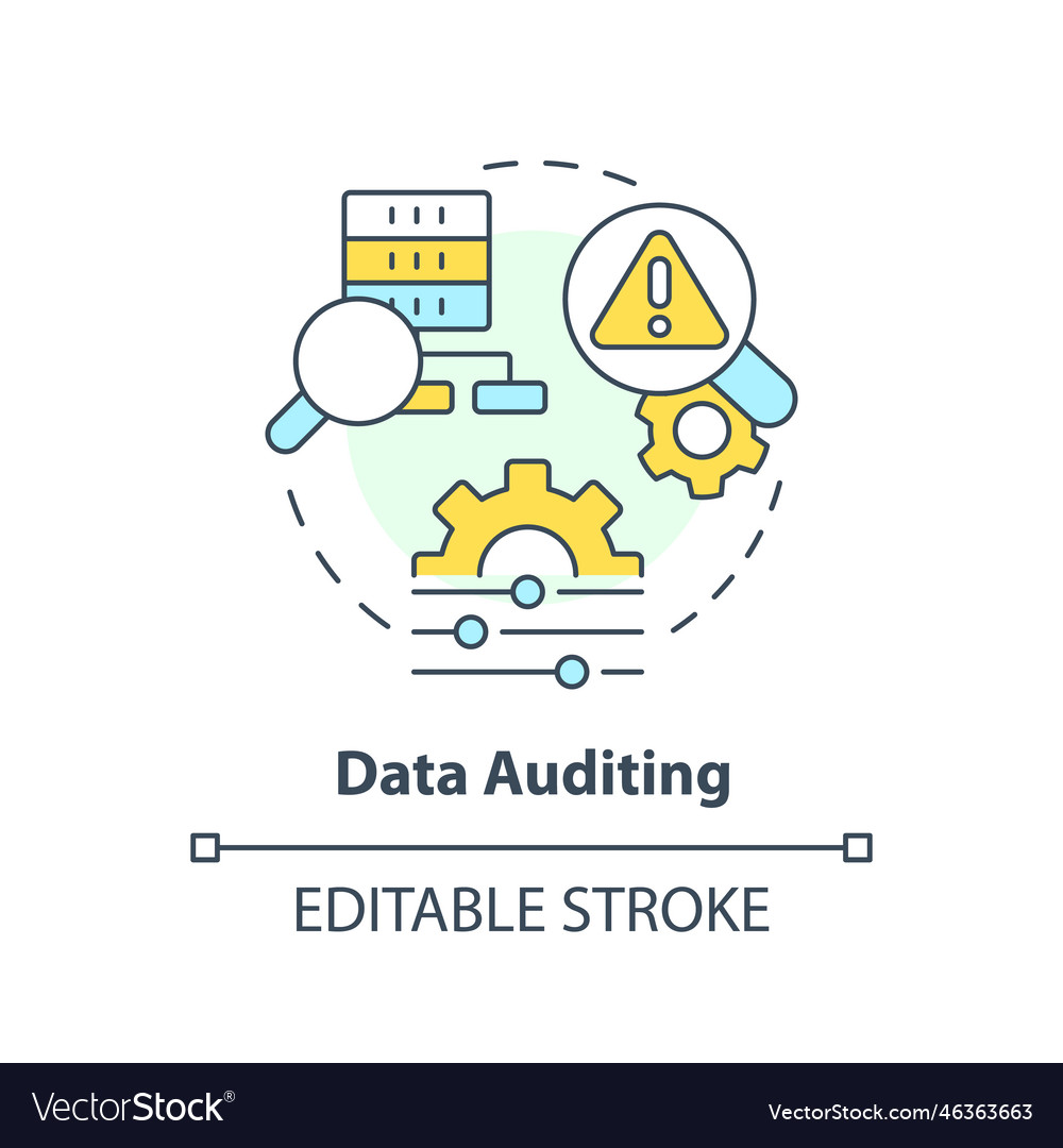 Data auditing concept icon Royalty Free Vector Image