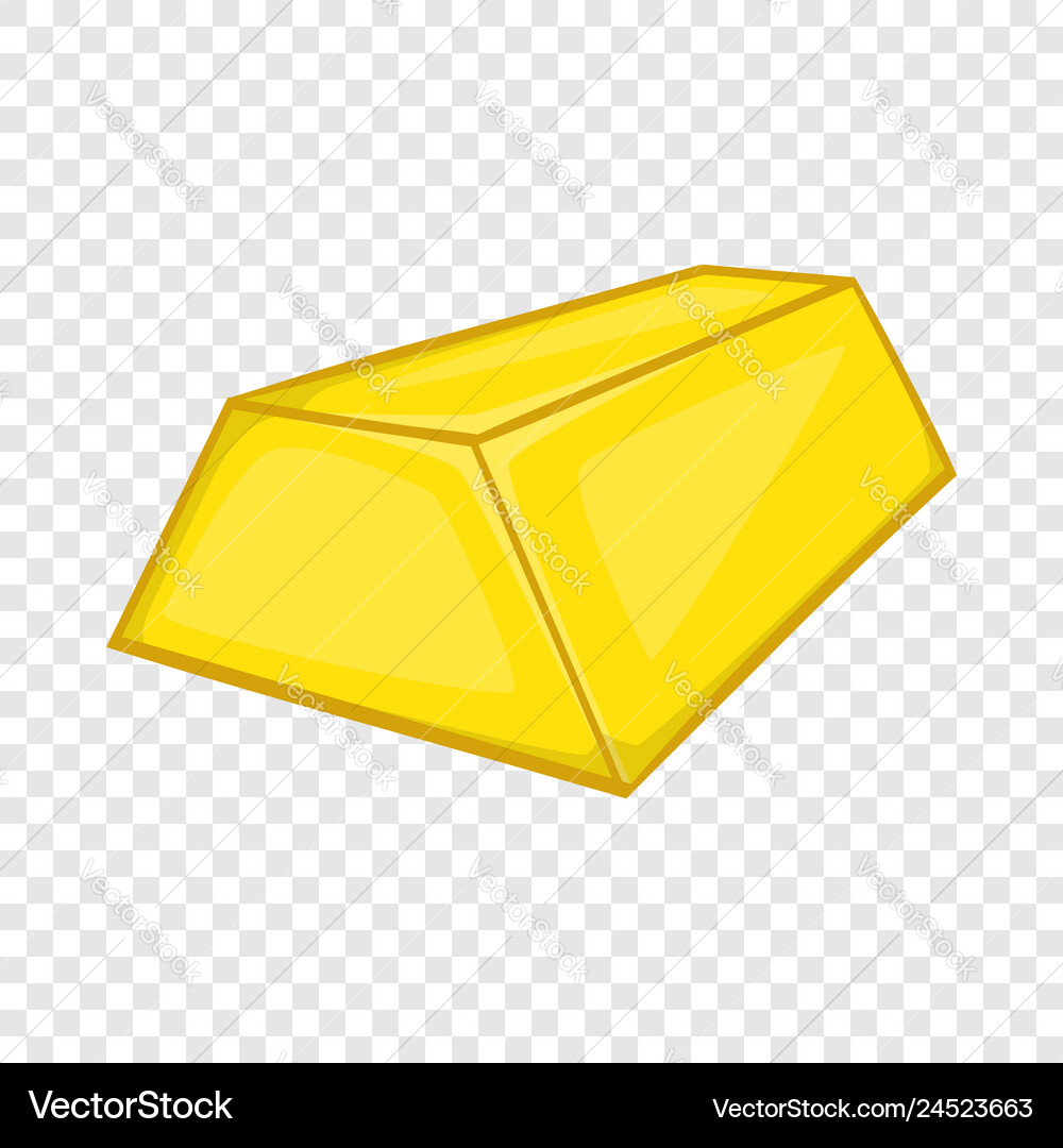 Gold ingot icon cartoon style Royalty Free Vector Image