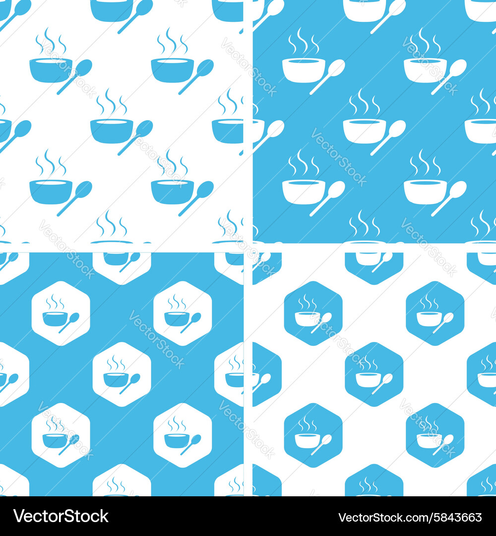 Hot soup patterns set Royalty Free Vector Image