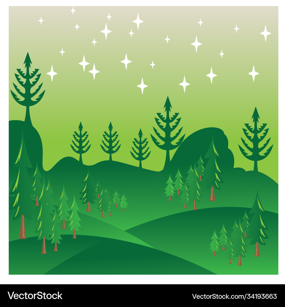 Landscape green field natural background design Vector Image