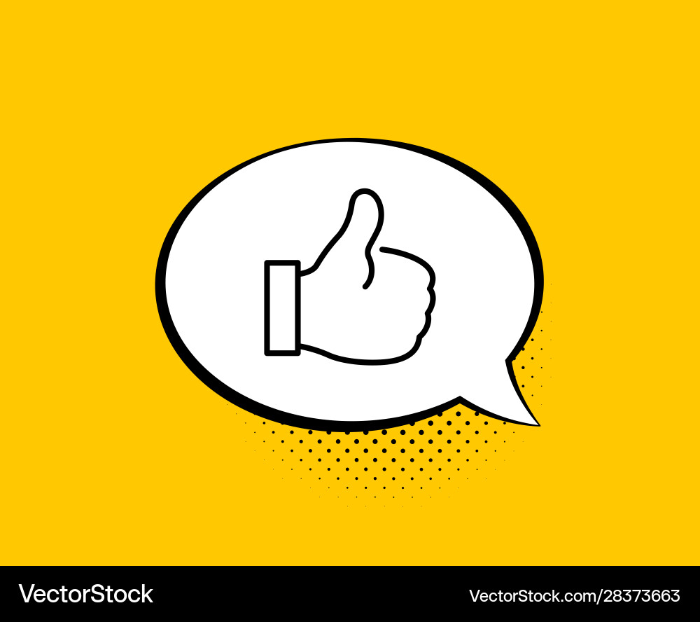 Like line icon thumbs up sign Royalty Free Vector Image