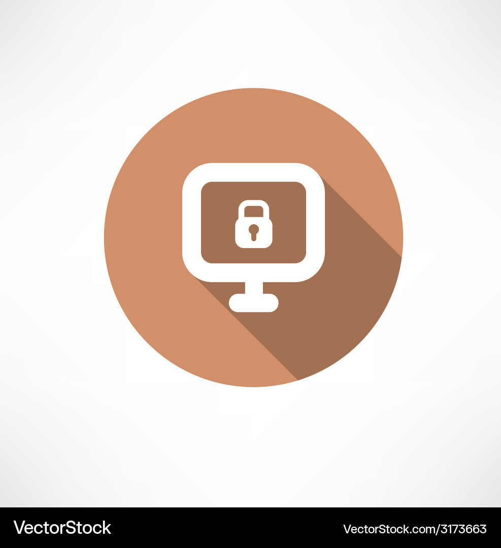 Lock at the computer monitor Royalty Free Vector Image
