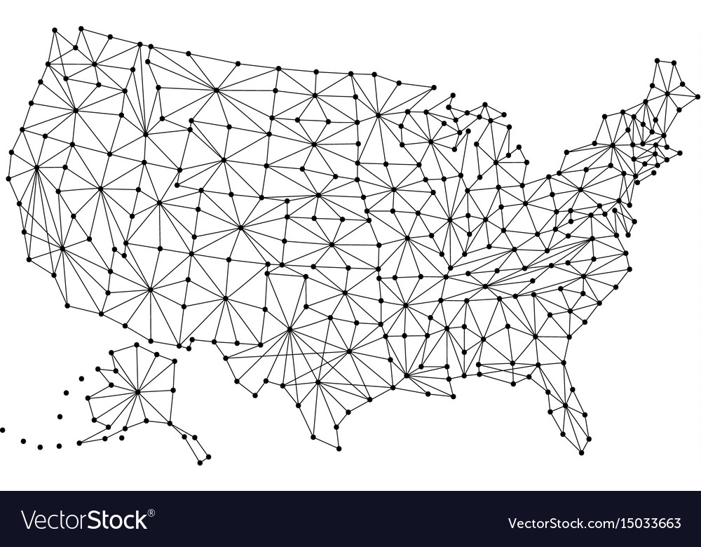 Map Of United States Of America From Polygonal Vector Image