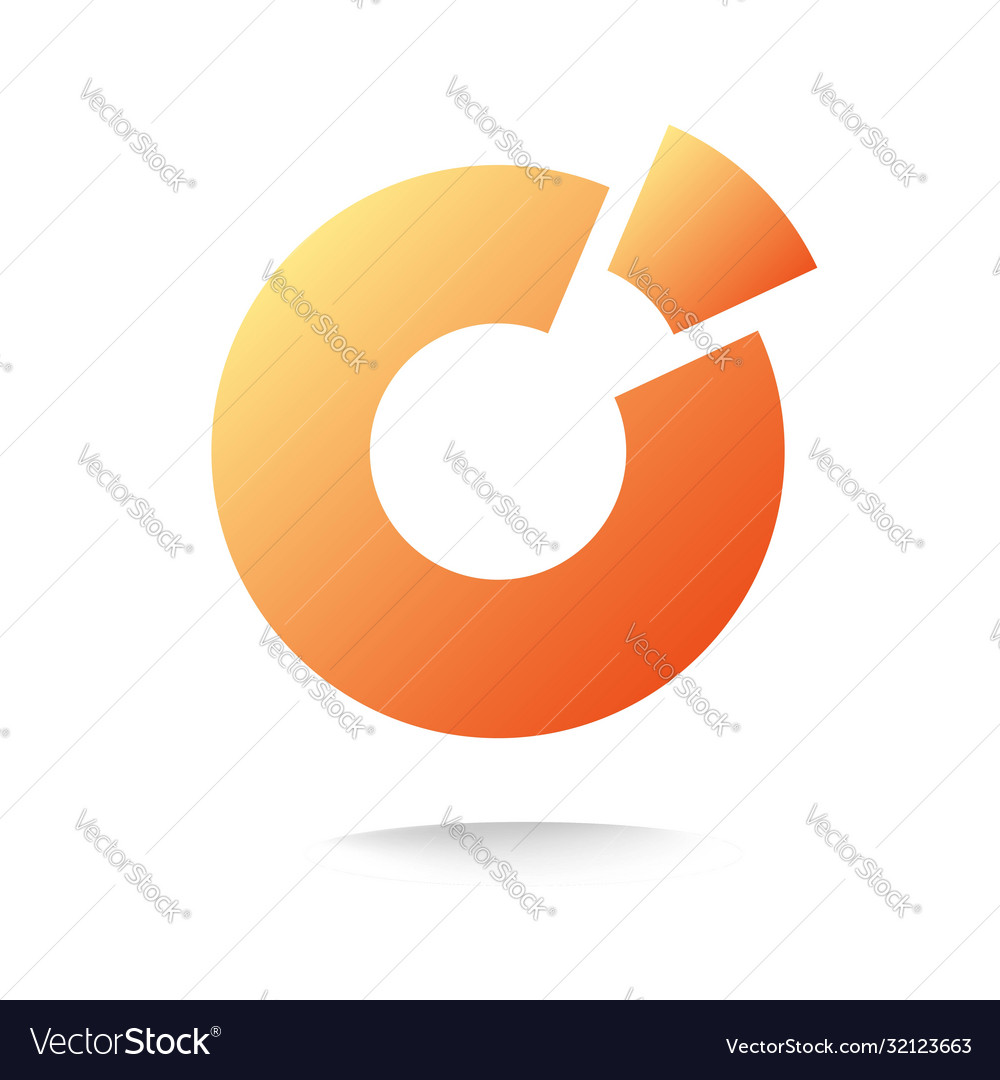 Round circle logo abstract orange color with piece