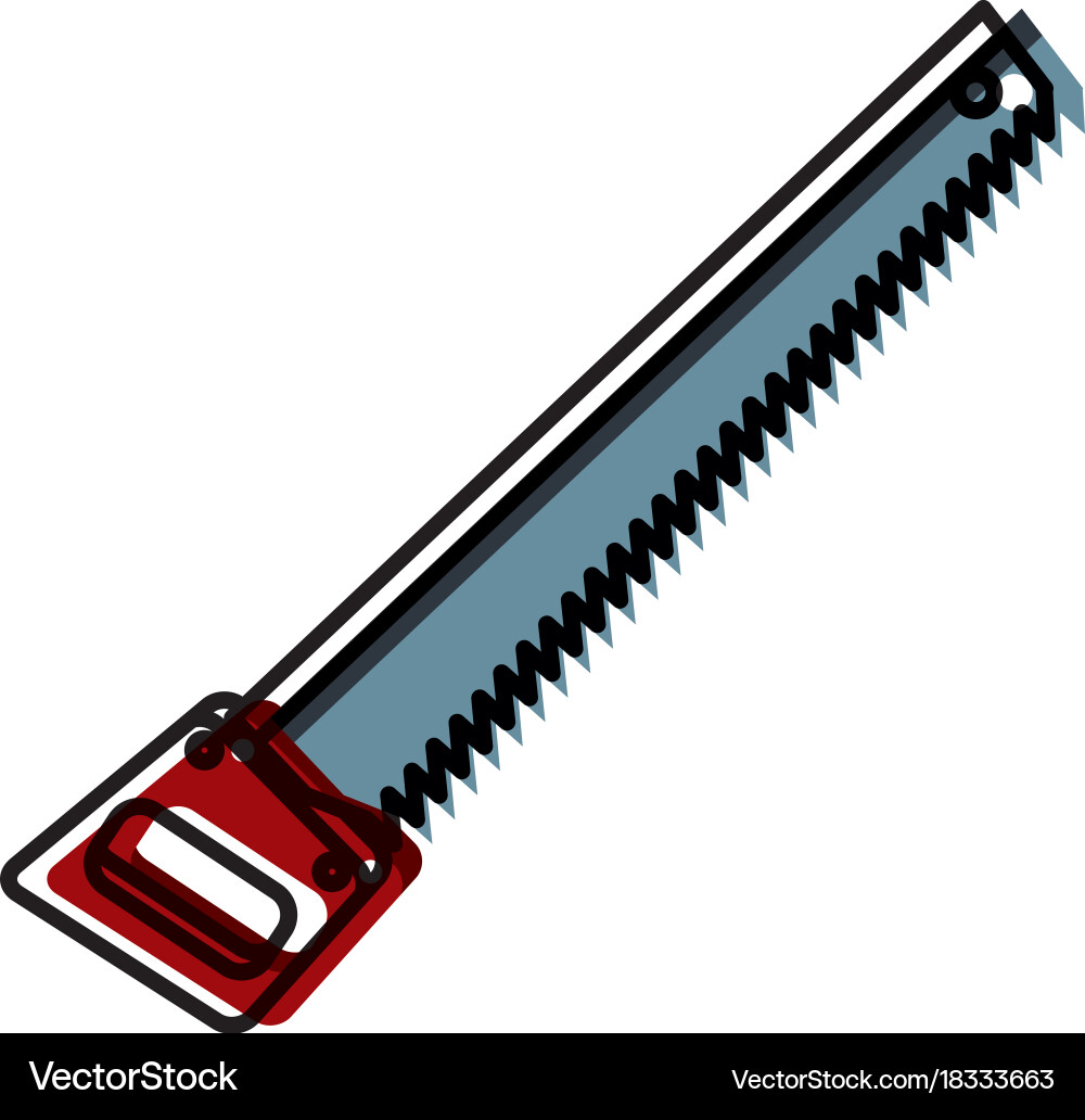 Saw construction tool cute kawaii cartoon Vector Image