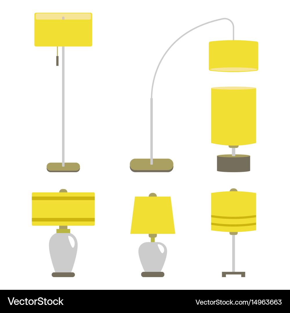 Set of lamps lamp light Royalty Free Vector Image