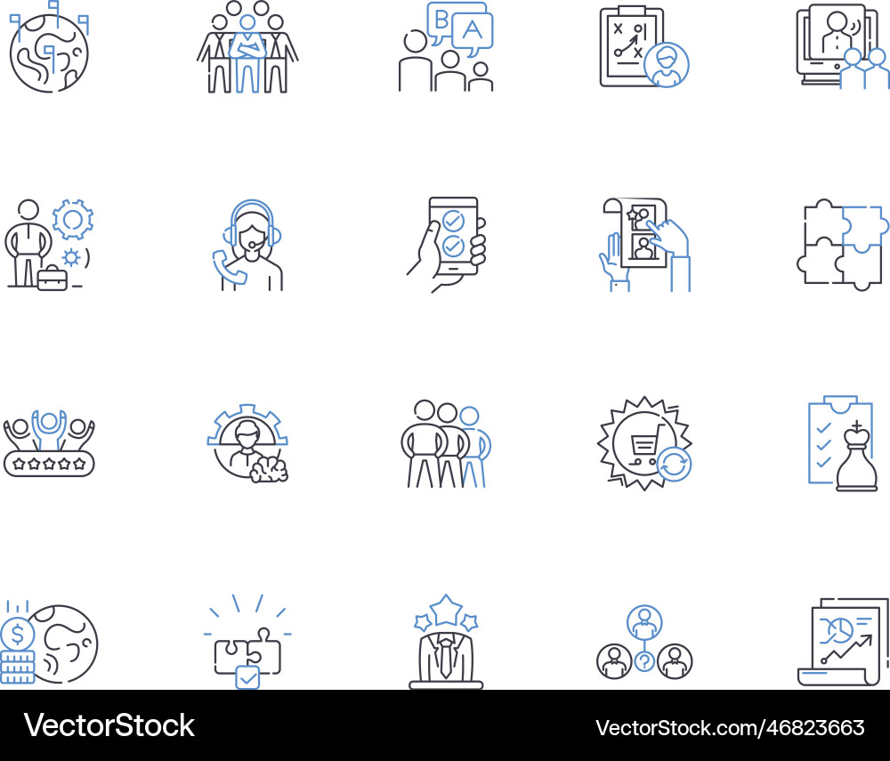 Strategic planning line icons collection Vector Image