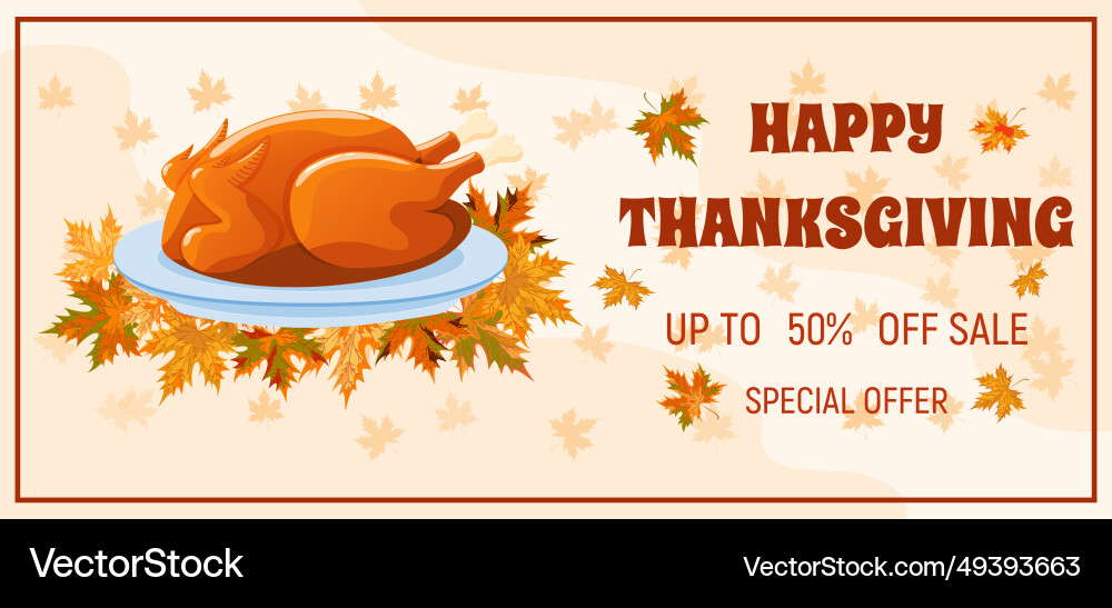Thanksgiving holiday discount poster Royalty Free Vector