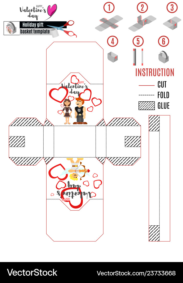 Box for gluing with people in love Royalty Free Vector Image