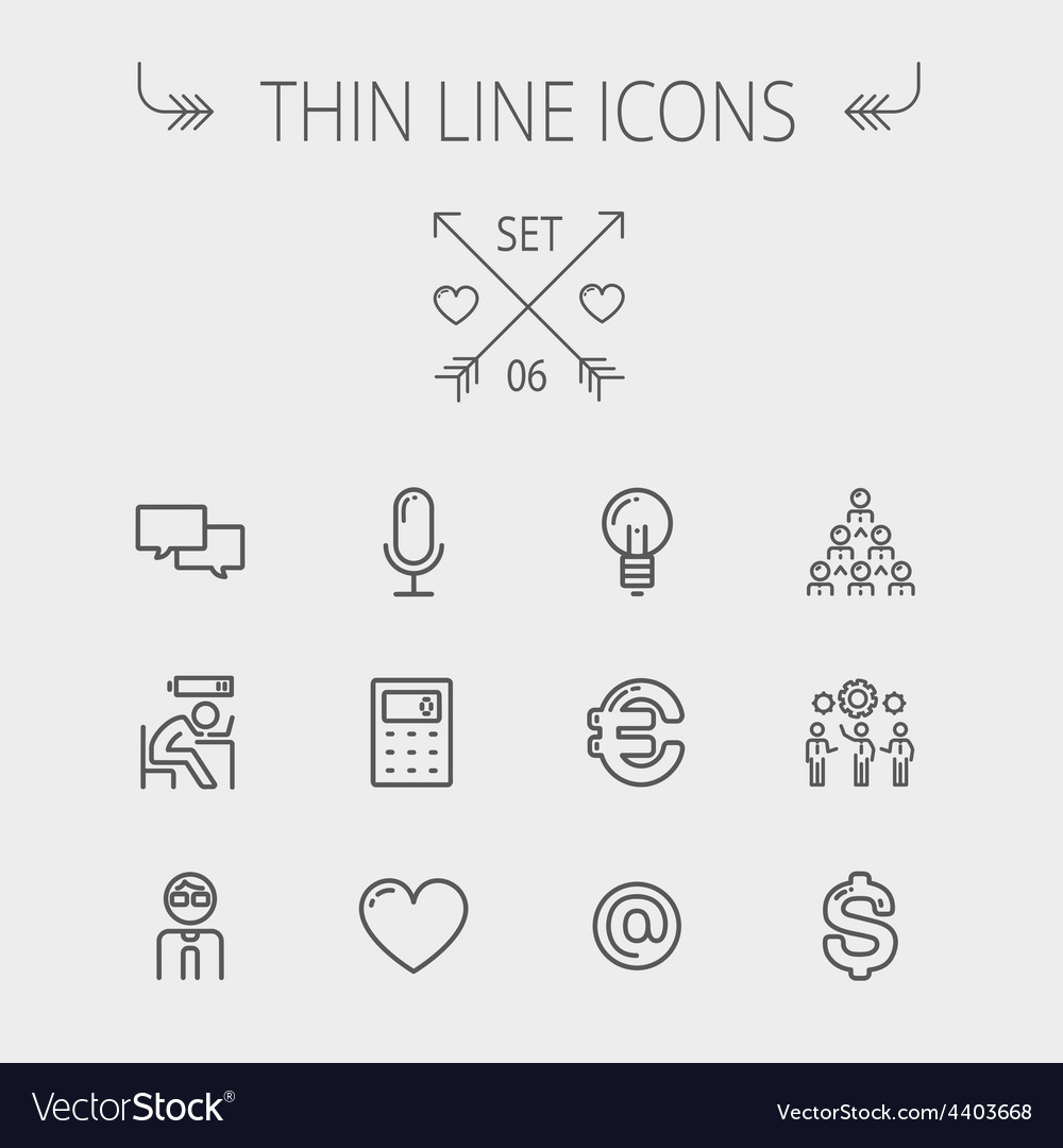 Business thin line icon set Royalty Free Vector Image