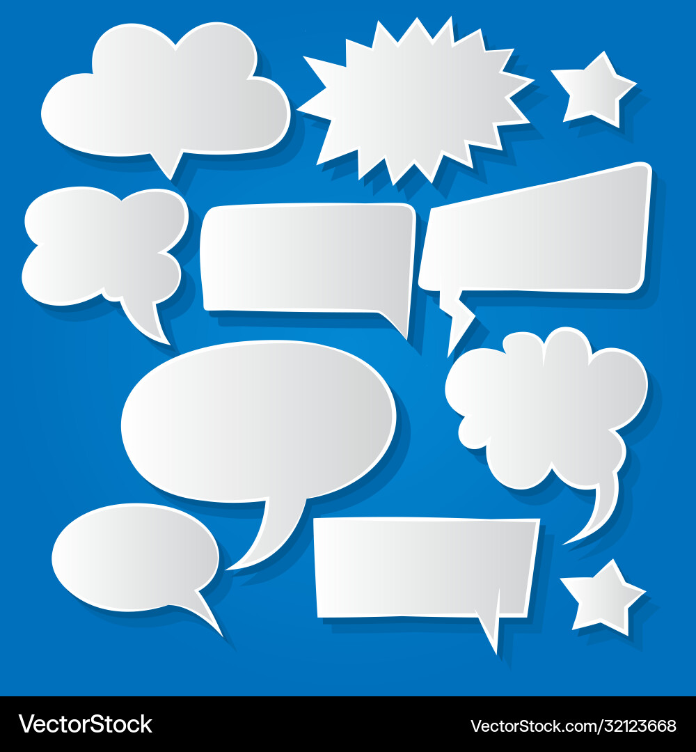 Comic bubble speech balloons cartoon 186 Vector Image