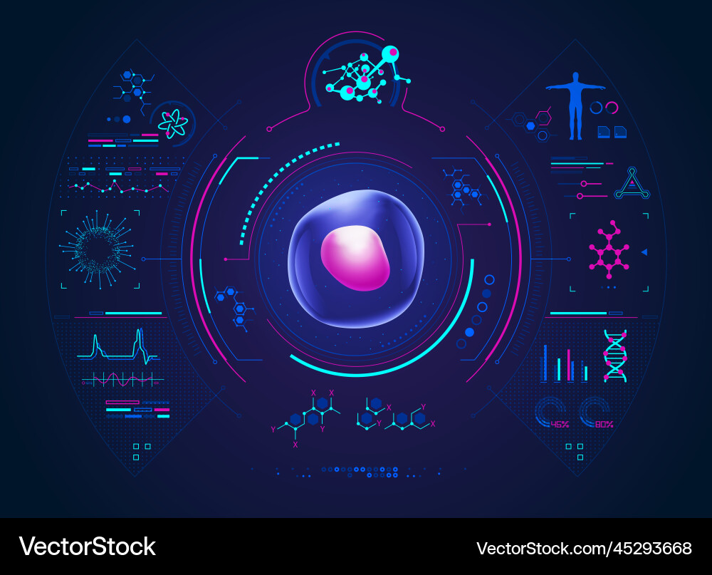 Concept of biological technology advancement Vector Image
