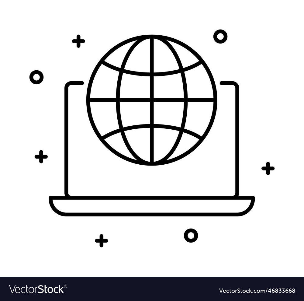 Distance education line icon on transparent Vector Image