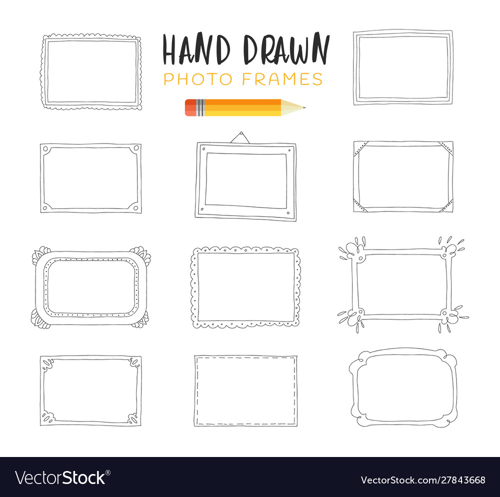 Hand-drawn frames Royalty Free Vector Image - VectorStock