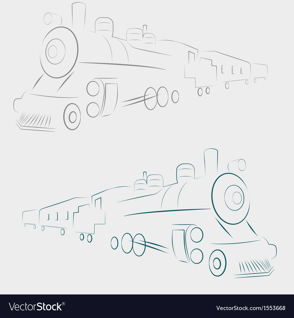 Line train Royalty Free Vector Image - VectorStock