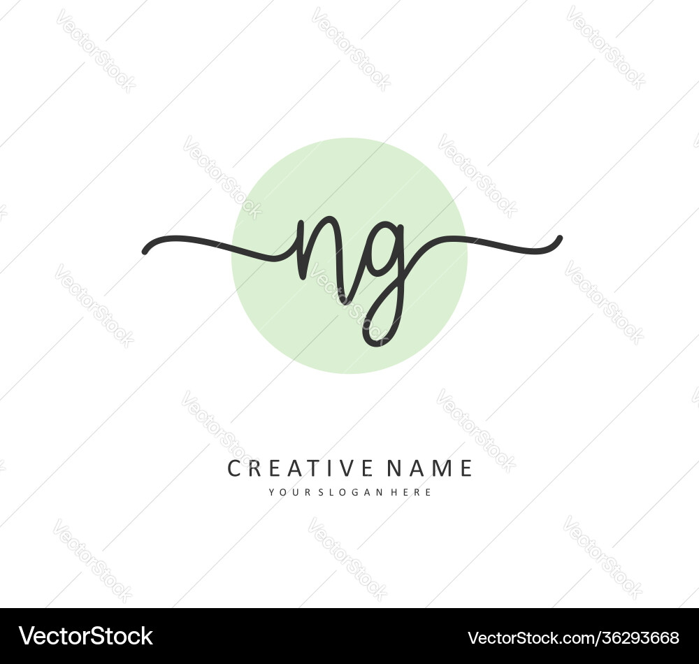 Ng initial letter handwriting and signature logo Vector Image