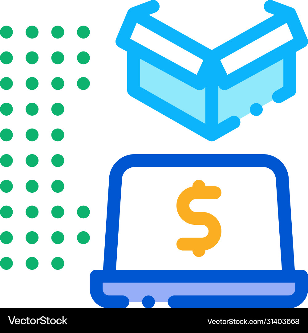 Payments in laptop icon outline Royalty Free Vector Image