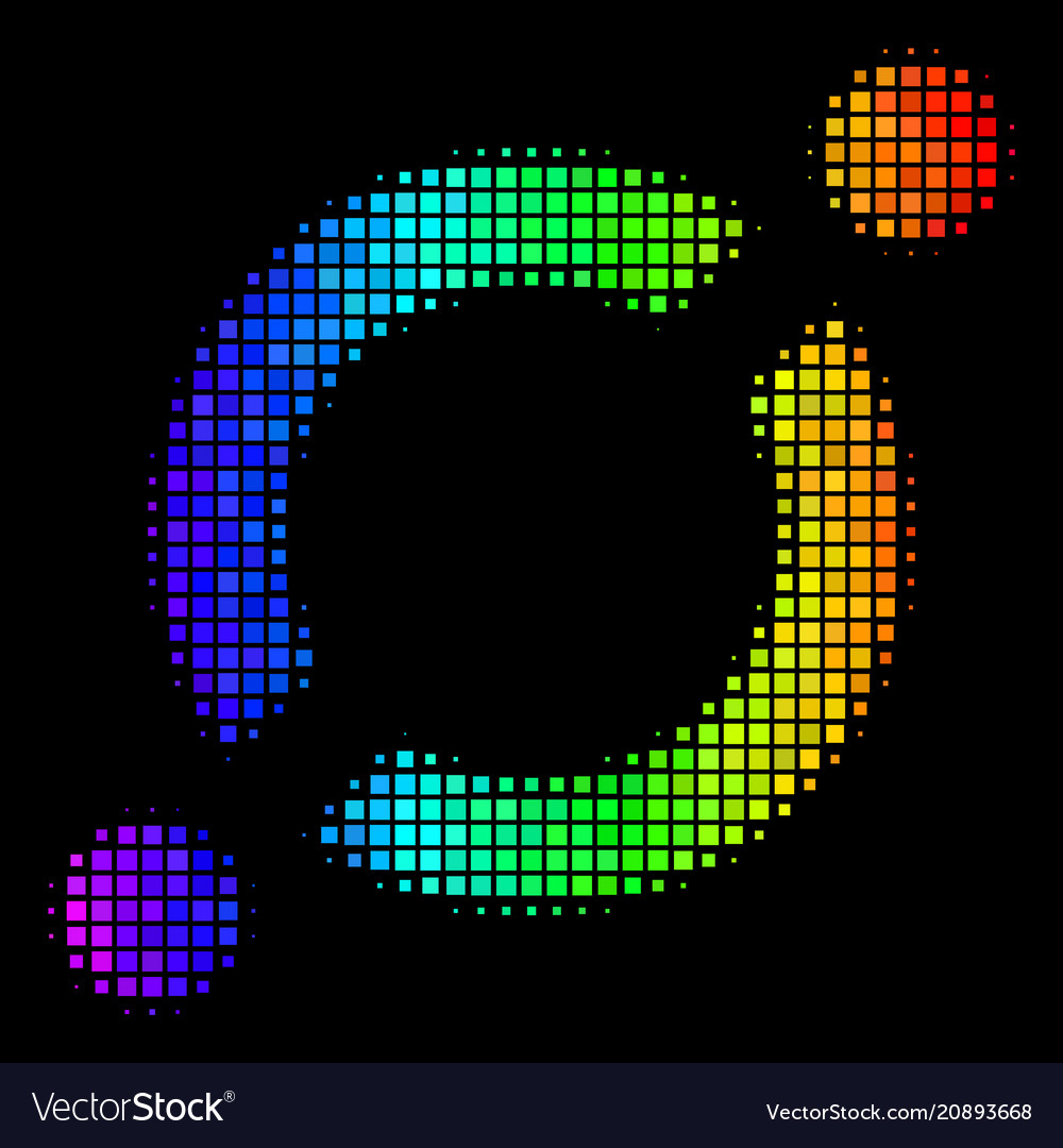 Rainbow Pixel Node Link Icon Royalty Free Vector Image