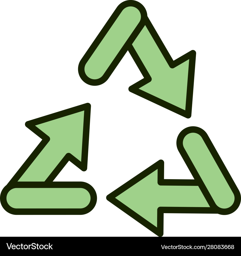 Recycle arrows environment ecology line and fill Vector Image