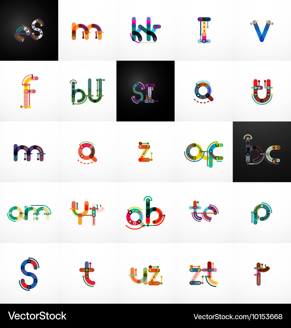 Set of initial branding letter logo Royalty Free Vector