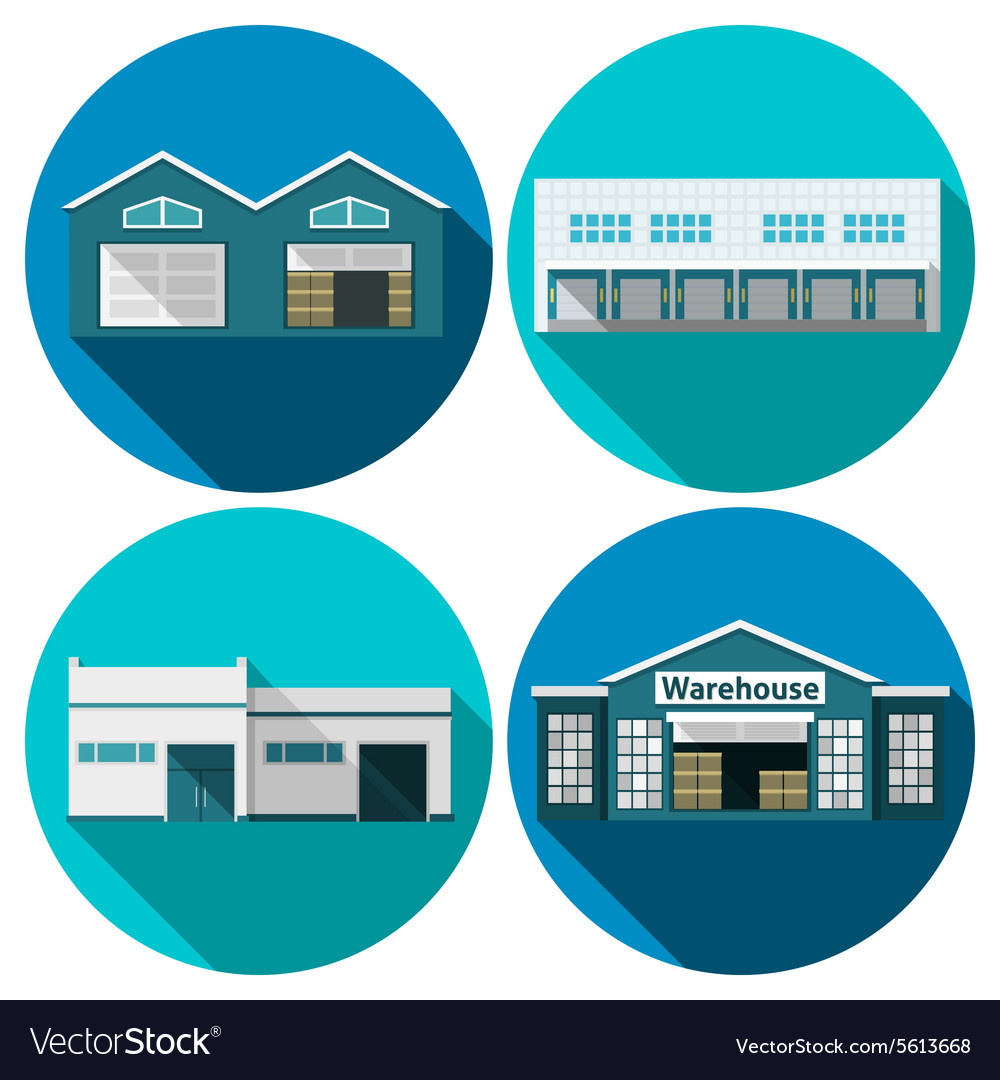 Warehouse flat Royalty Free Vector Image - VectorStock