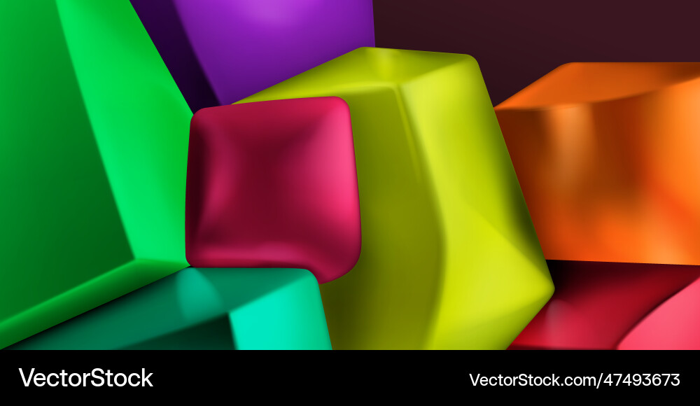 Abstract background of 3d shapes Royalty Free Vector Image