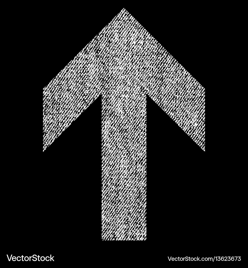 Arrow up fabric textured icon Royalty Free Vector Image