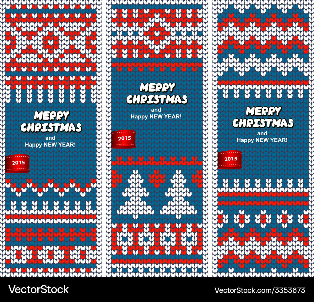 Beautiful christmas set banners with lace Vector Image