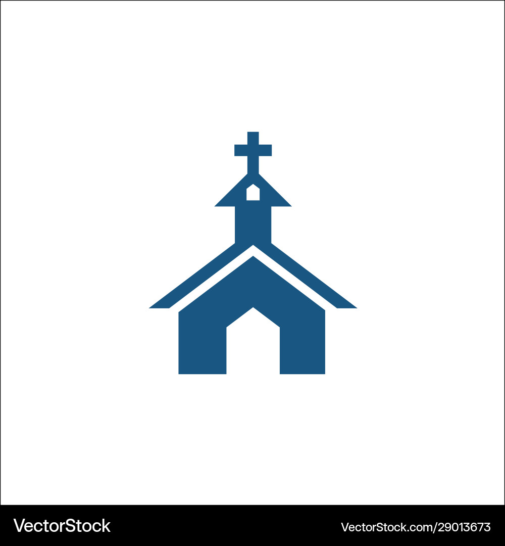 Church icon in flat style isolated logo Royalty Free Vector