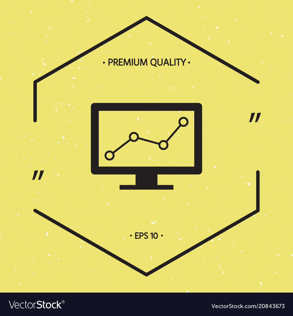 Computer monitors with graph Royalty Free Vector Image