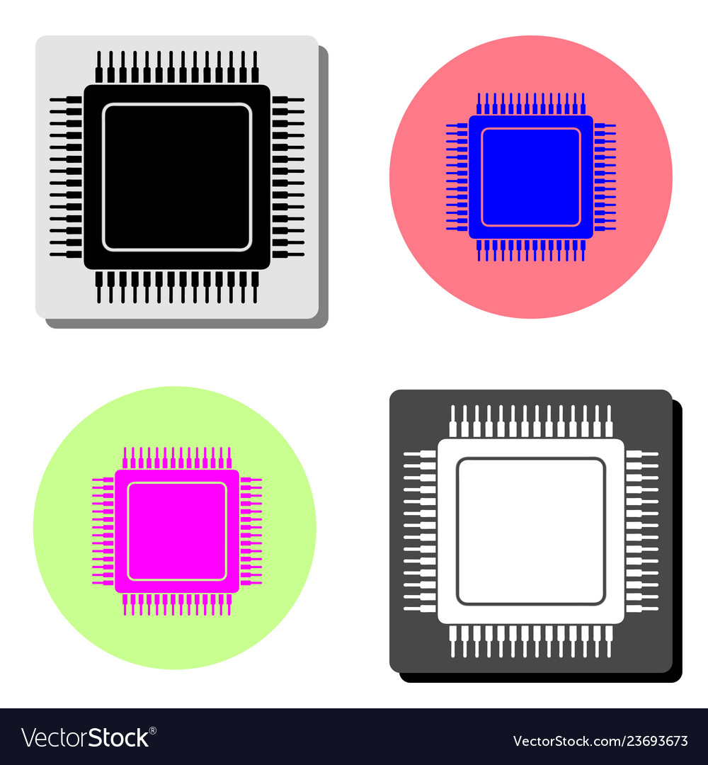 Cpu flat icon Royalty Free Vector Image - VectorStock