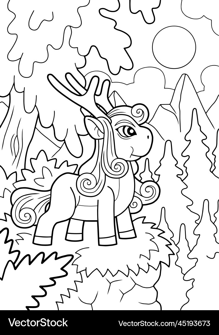 Cute cartoon pony coloring book Royalty Free Vector Image
