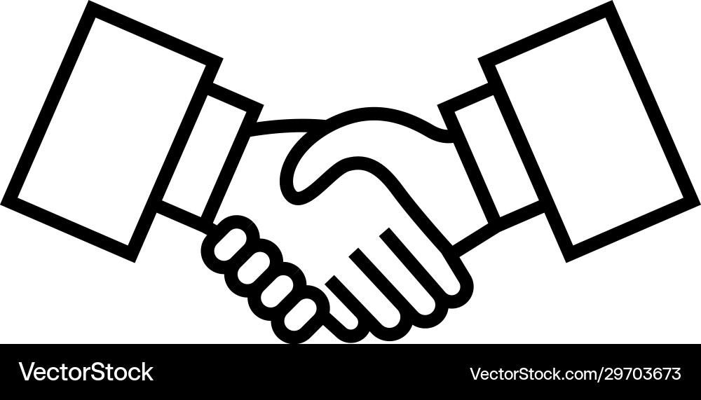 Hand shake line icon concept sign outline Vector Image