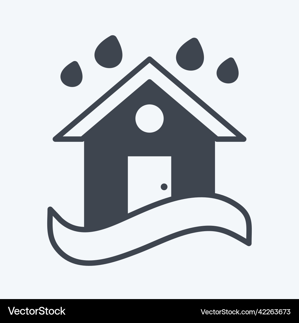 Icon heavy rain and flood suitable for disasters Vector Image