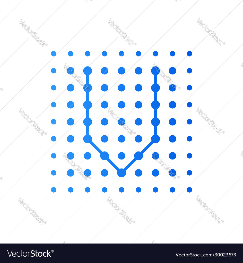 Initial v dot square Royalty Free Vector Image