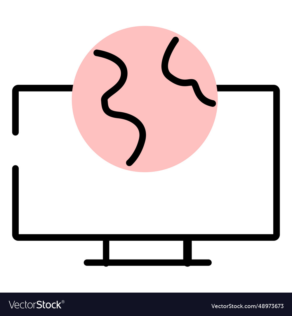 Screen icon computer stroke Royalty Free Vector Image