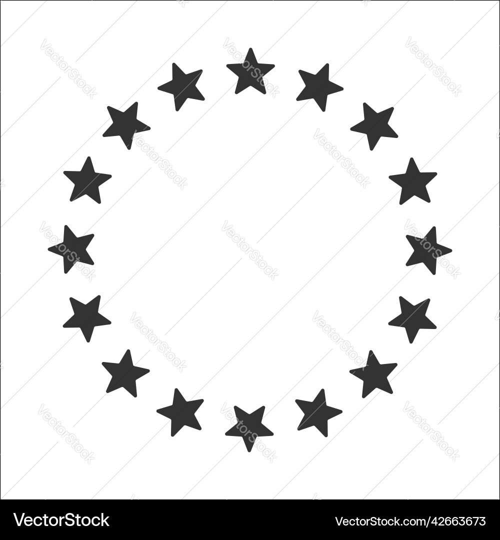 Stars in a circle sign icon Royalty Free Vector Image