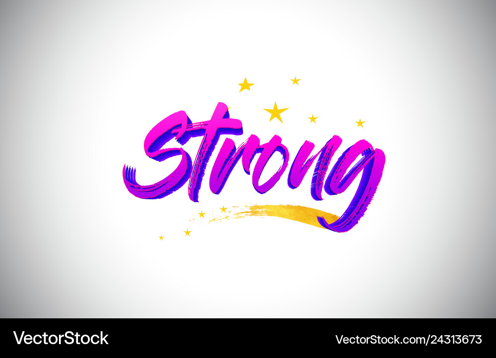 Strong purple violet word text with handwritten Vector Image