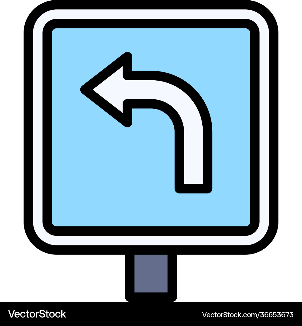 Turn left sign icon parking lot related Royalty Free Vector