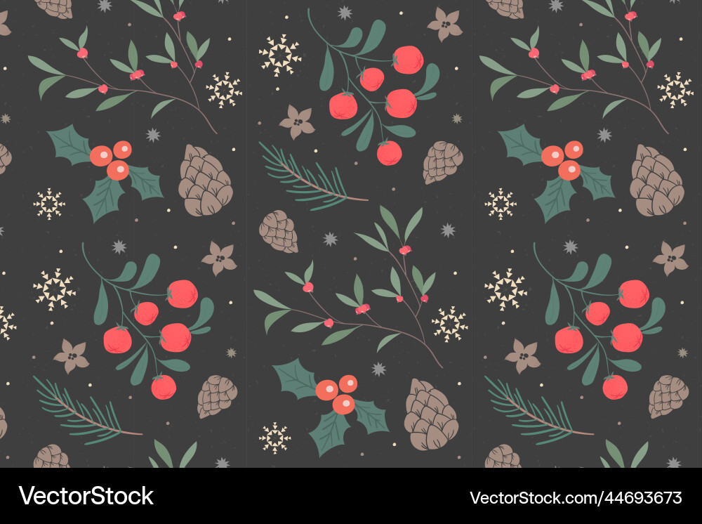 Vintage christmas pattern design Royalty Free Vector Image