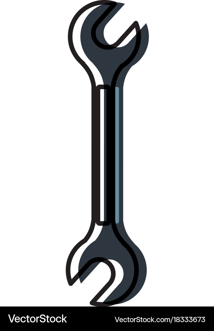 Wrench construction tool cute kawaii cartoon Vector Image