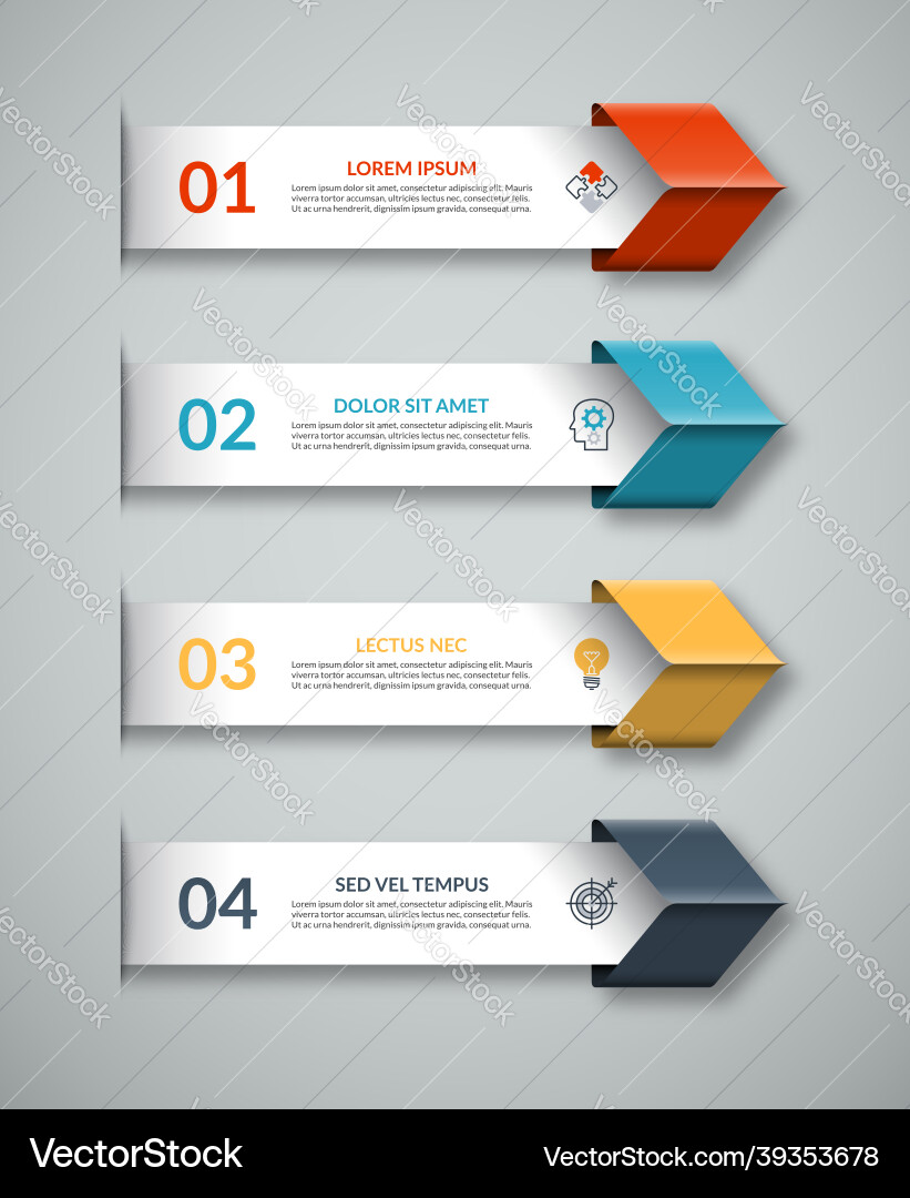 4-step banner for business infographics Royalty Free Vector