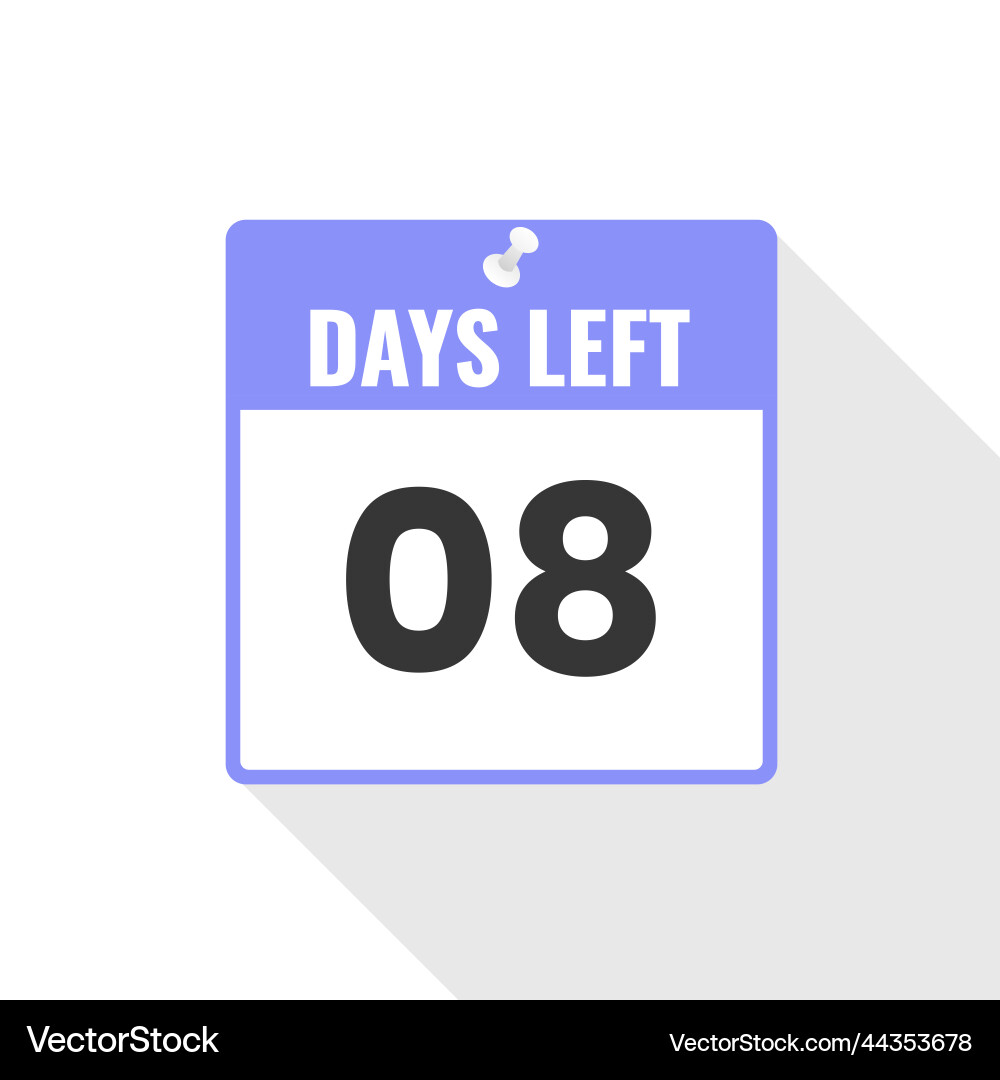 8 days left countdown sales icon days left Vector Image