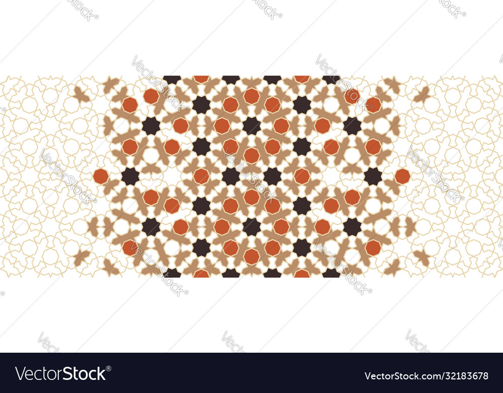 Arabic islamic pattern border decor Royalty Free Vector