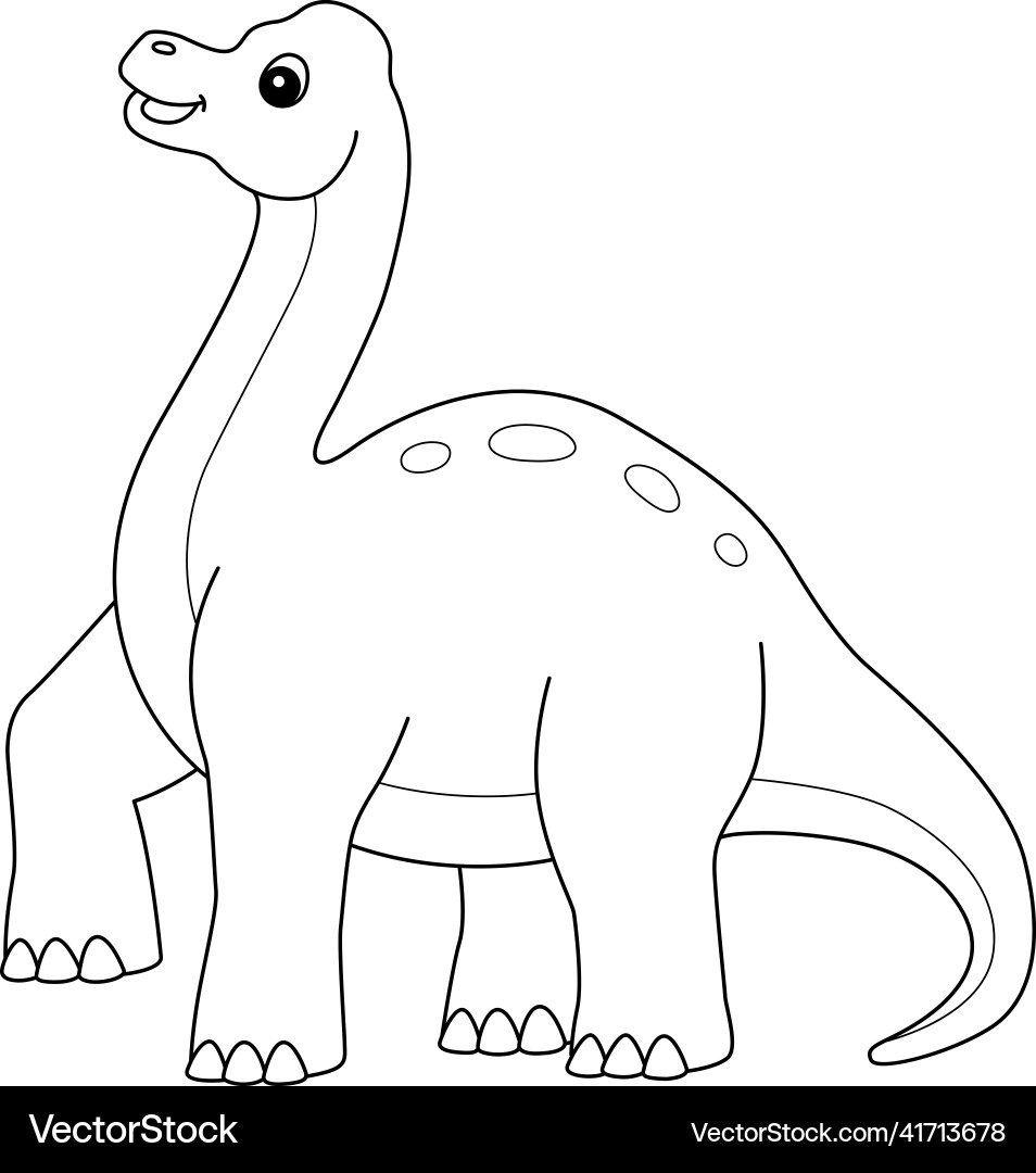 Brachiosaurus coloring isolated page for kids Vector Image
