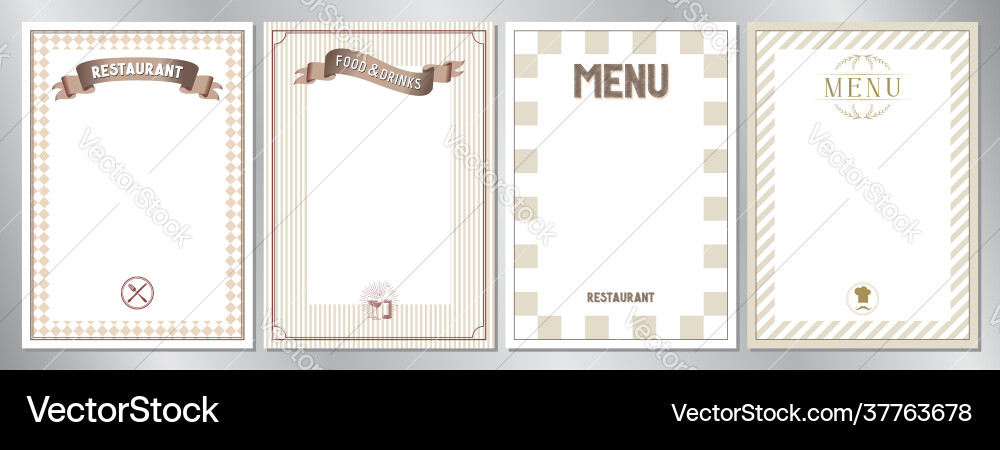 Brown classic retro vintage restaurant menu Vector Image